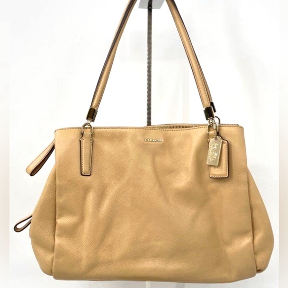 Coach | Bags | Coach Madison Leather Cafe Carryall Tote Soft Pebble ...